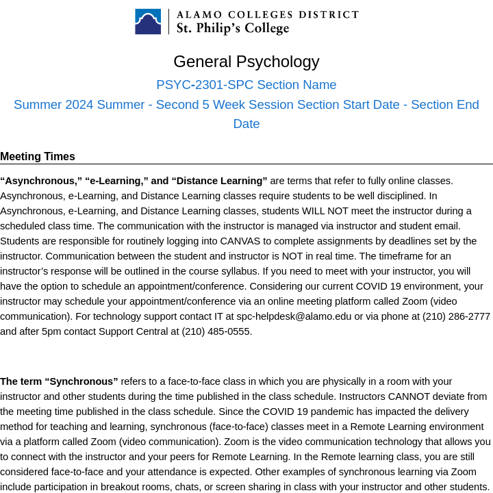 Simple Syllabus